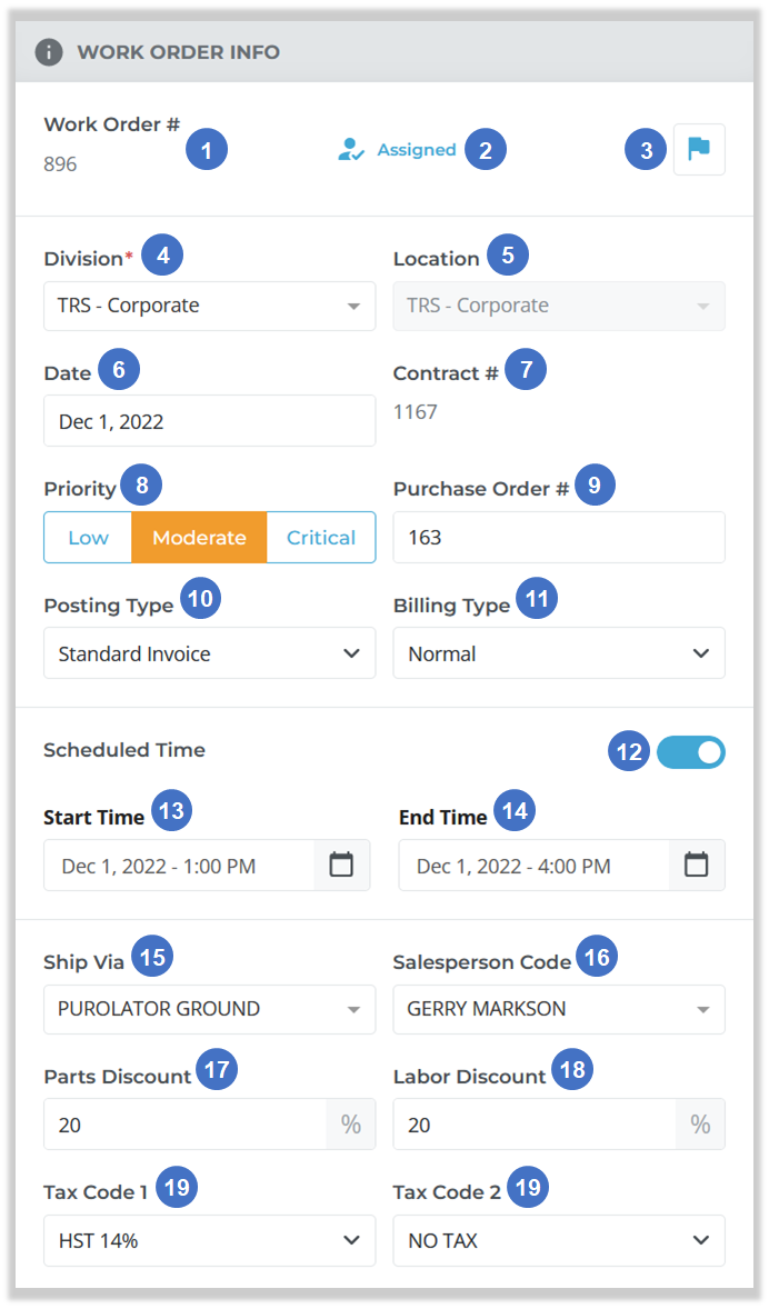 View and Edit a Work Order in Texada Web