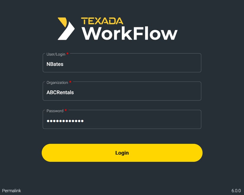 Log In and Out of Texada WorkFlow